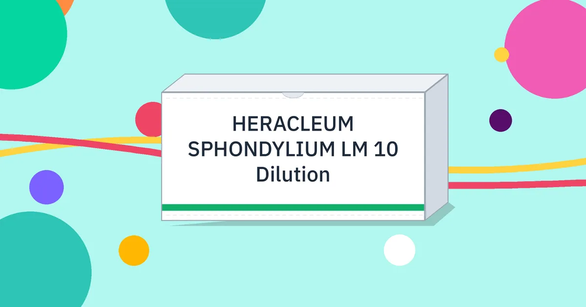 Symbolbild: Packung mit der Aufschrift HERACLEUM SPHONDYLIUM LM 10 Dilution (PZN 13552557) – Verfügbarkeit und Bezug in Apotheken in Frankfurt am Main