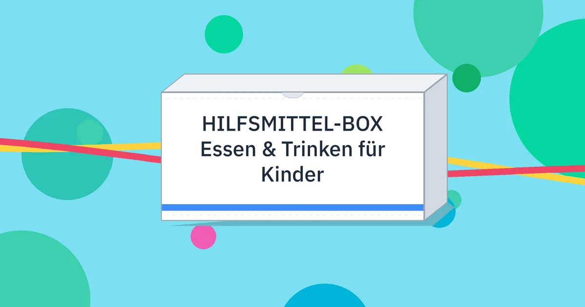 Symbolbild: Packung mit der Aufschrift HILFSMITTEL-BOX Essen & Trinken für Kinder (PZN 14398673) – Verfügbarkeit und Bezug in Apotheken in Frankfurt am Main