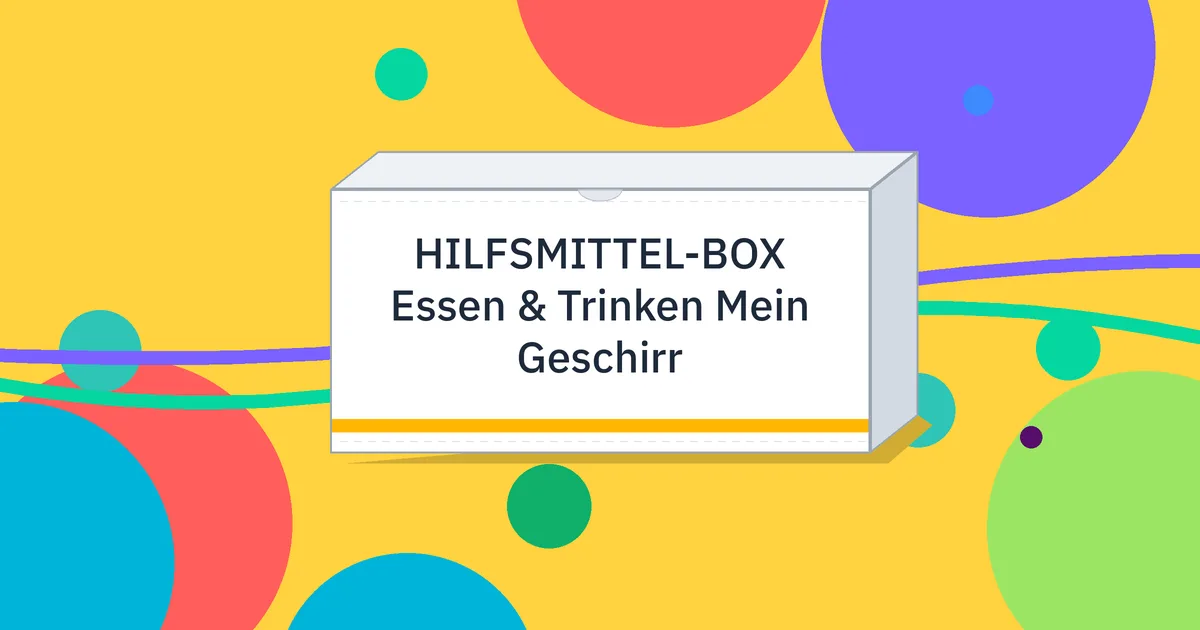 Symbolbild: Packung mit der Aufschrift HILFSMITTEL-BOX Essen & Trinken Mein Geschirr (PZN 15385170) – Verfügbarkeit und Bezug in Apotheken in Frankfurt am Main
