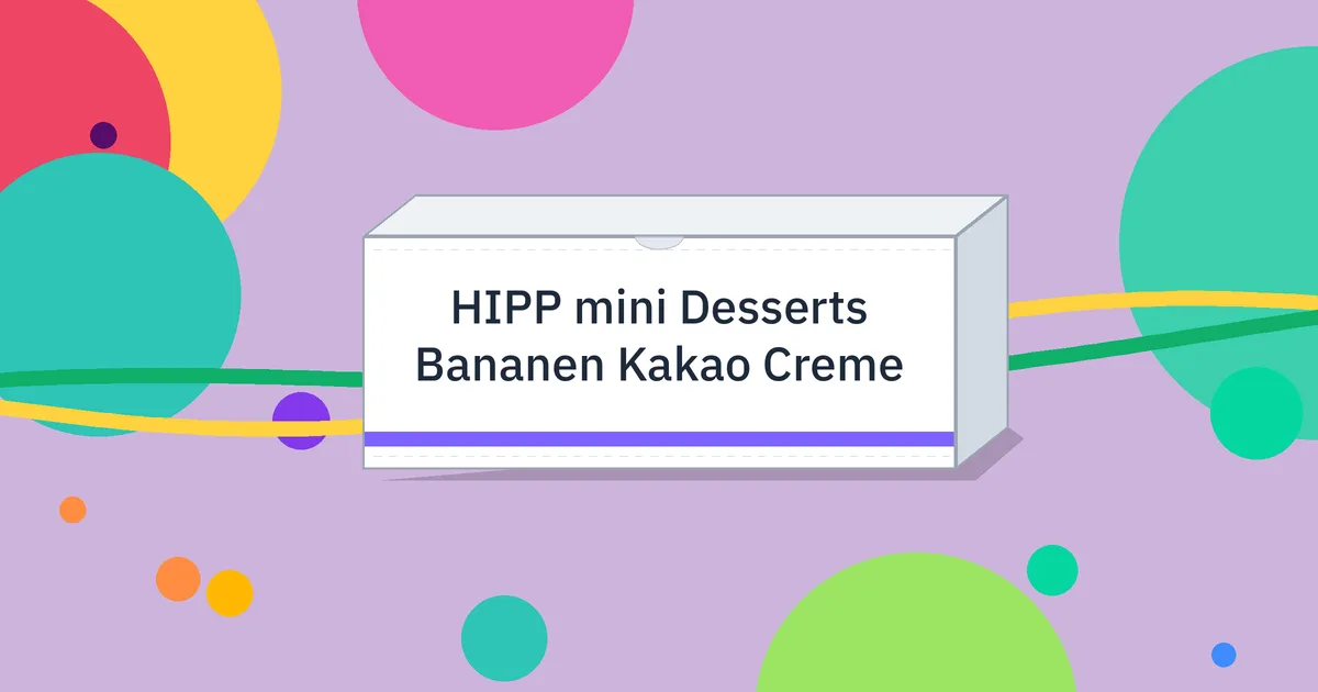 Symbolbild: Packung mit der Aufschrift HIPP mini Desserts Bananen Kakao Creme (PZN 19416683) – Verfügbarkeit und Bezug in Apotheken in Frankfurt am Main
