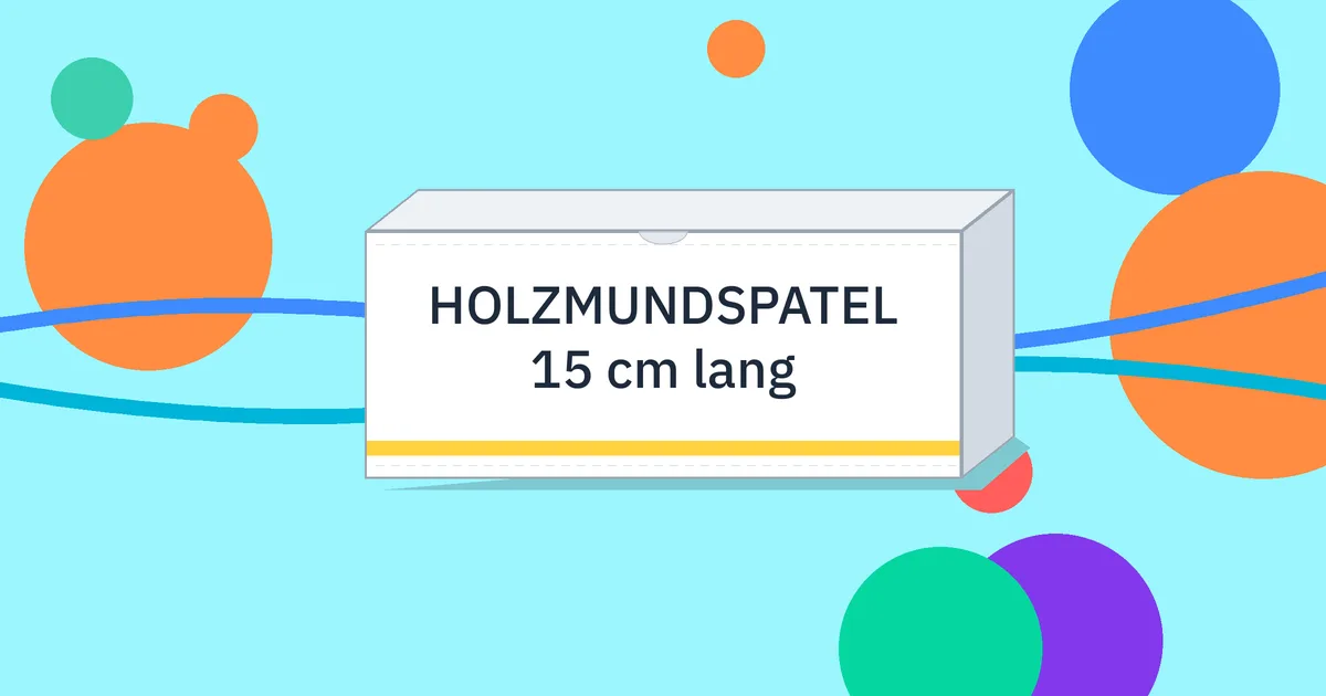 Symbolbild: Packung mit der Aufschrift HOLZMUNDSPATEL 15 cm lang (PZN 05001300) – Verfügbarkeit und Bezug in Apotheken in Frankfurt am Main