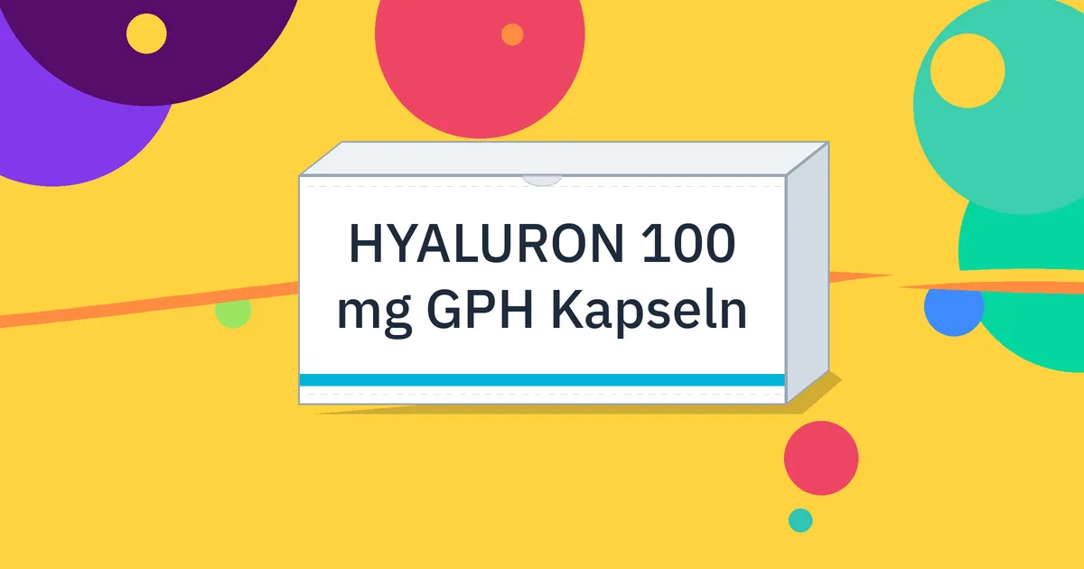 Symbolbild: Packung mit der Aufschrift HYALURON 100 mg GPH Kapseln (PZN 09324052) – Verfügbarkeit und Bezug in Apotheken in Frankfurt am Main