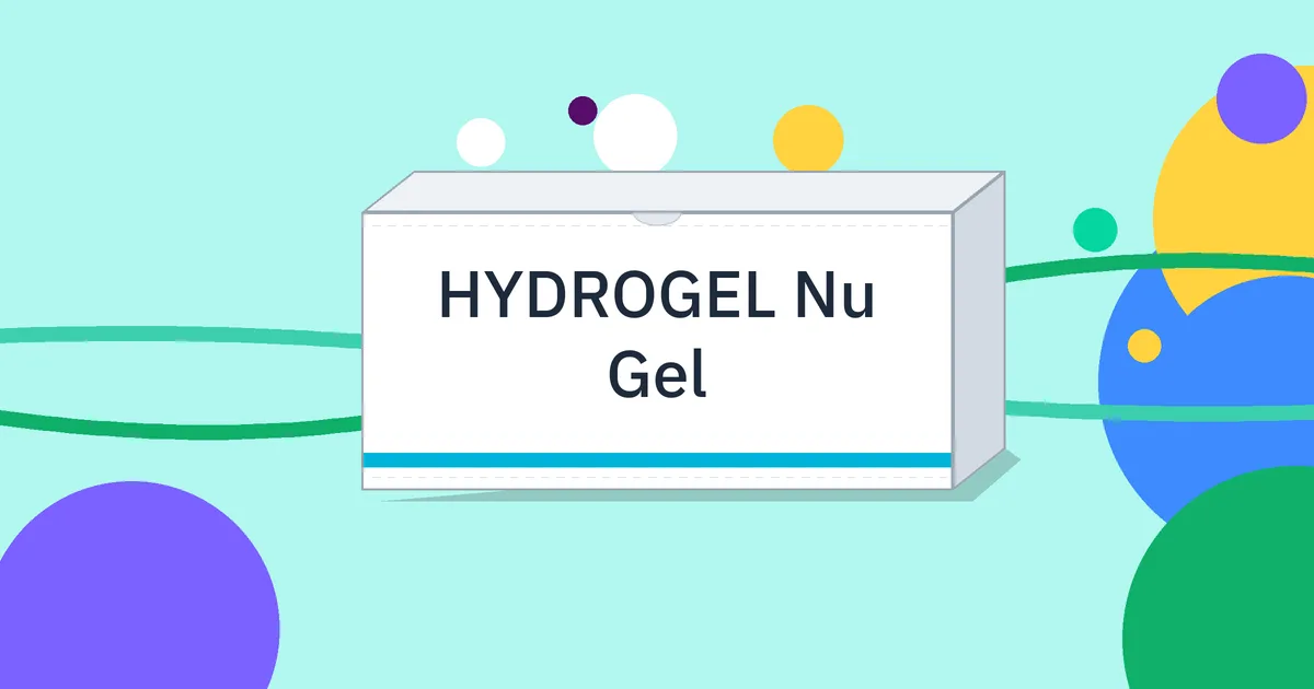 Symbolbild: Packung mit der Aufschrift HYDROGEL Nu Gel (PZN 14372811) – Verfügbarkeit und Bezug in Apotheken in Frankfurt am Main