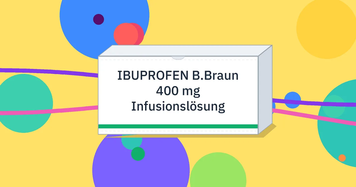 Symbolbild: Packung mit der Aufschrift IBUPROFEN B.Braun 400 mg Infusionslösung (PZN 13975275) – Verfügbarkeit und Bezug in Apotheken in Frankfurt am Main