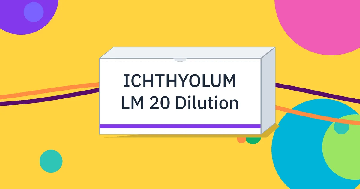 Symbolbild: Packung mit der Aufschrift ICHTHYOLUM LM 20 Dilution (PZN 13558726) – Verfügbarkeit und Bezug in Apotheken in Frankfurt am Main