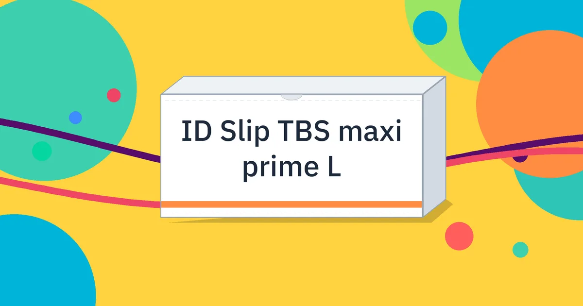 Symbolbild: Packung mit der Aufschrift ID Slip TBS maxi prime L (PZN 16626807) – Verfügbarkeit und Bezug in Apotheken in Frankfurt am Main