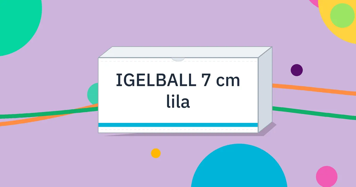 Symbolbild: Packung mit der Aufschrift IGELBALL 7 cm lila (PZN 17870231) – Verfügbarkeit und Bezug in Apotheken in Frankfurt am Main