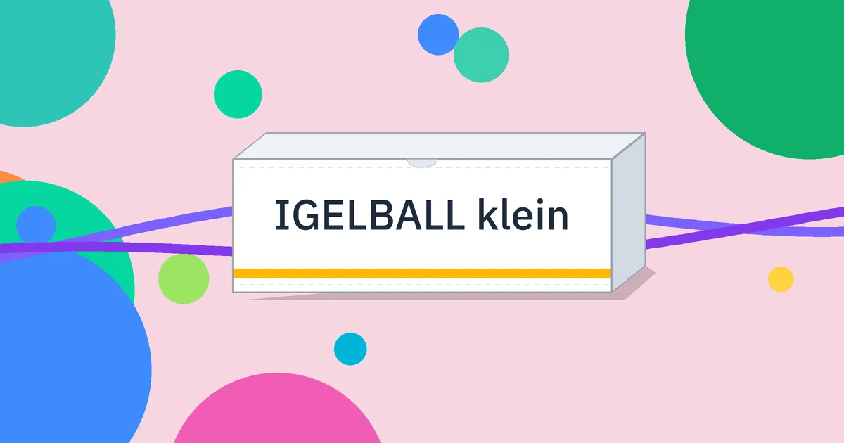 Symbolbild: Packung mit der Aufschrift IGELBALL klein (PZN 07151328) – Verfügbarkeit und Bezug in Apotheken in Frankfurt am Main