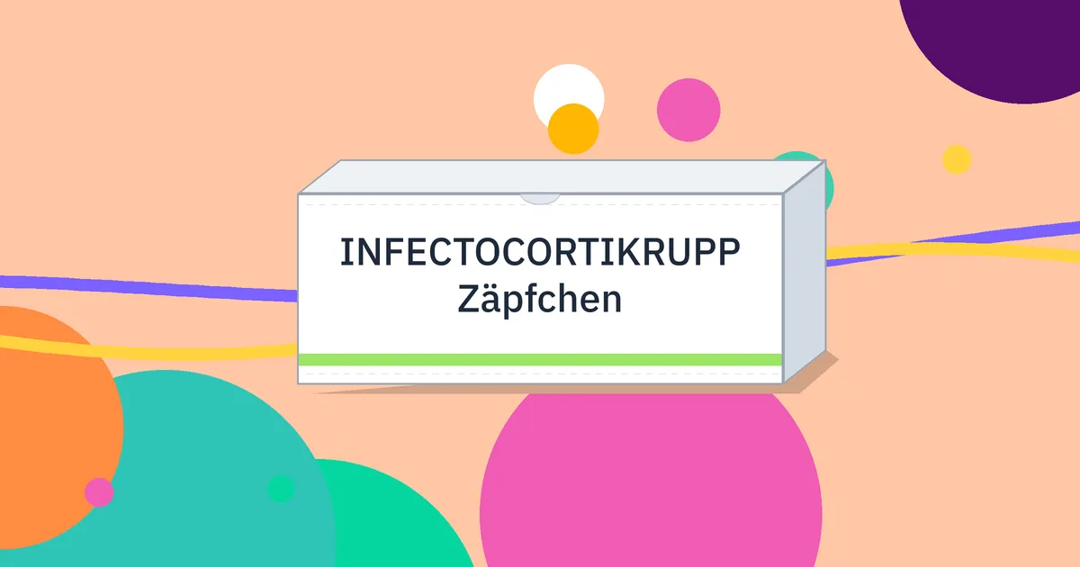Symbolbild: Packung mit der Aufschrift INFECTOCORTIKRUPP Zäpfchen (PZN 03386388) – Verfügbarkeit und Bezug in Apotheken in Frankfurt am Main