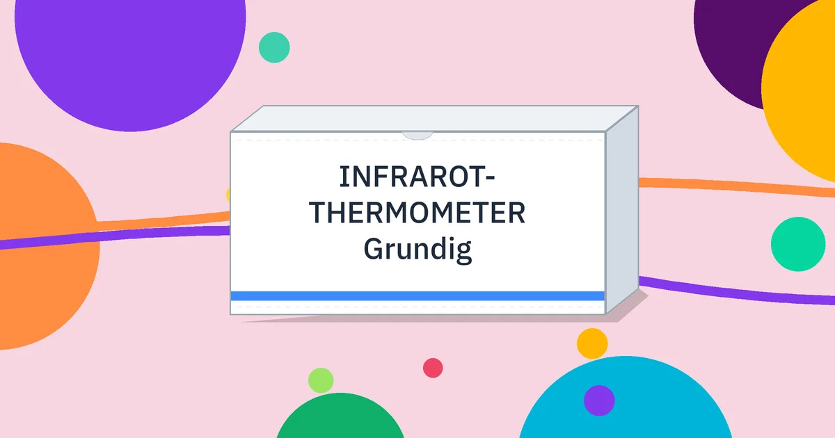 Symbolbild: Packung mit der Aufschrift INFRAROT-THERMOMETER Grundig (PZN 17264200) – Verfügbarkeit und Bezug in Apotheken in Frankfurt am Main