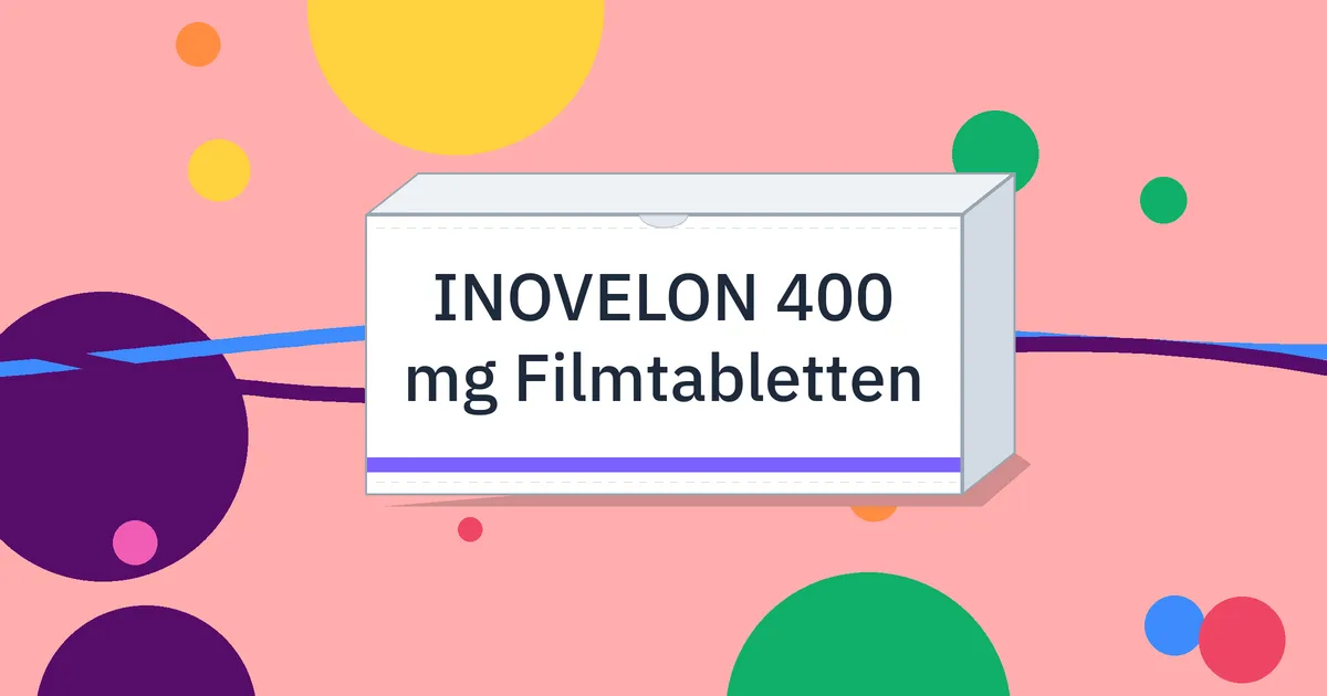 Symbolbild: Packung mit der Aufschrift INOVELON 400 mg Filmtabletten (PZN 19886130) – Verfügbarkeit und Bezug in Apotheken in Frankfurt am Main