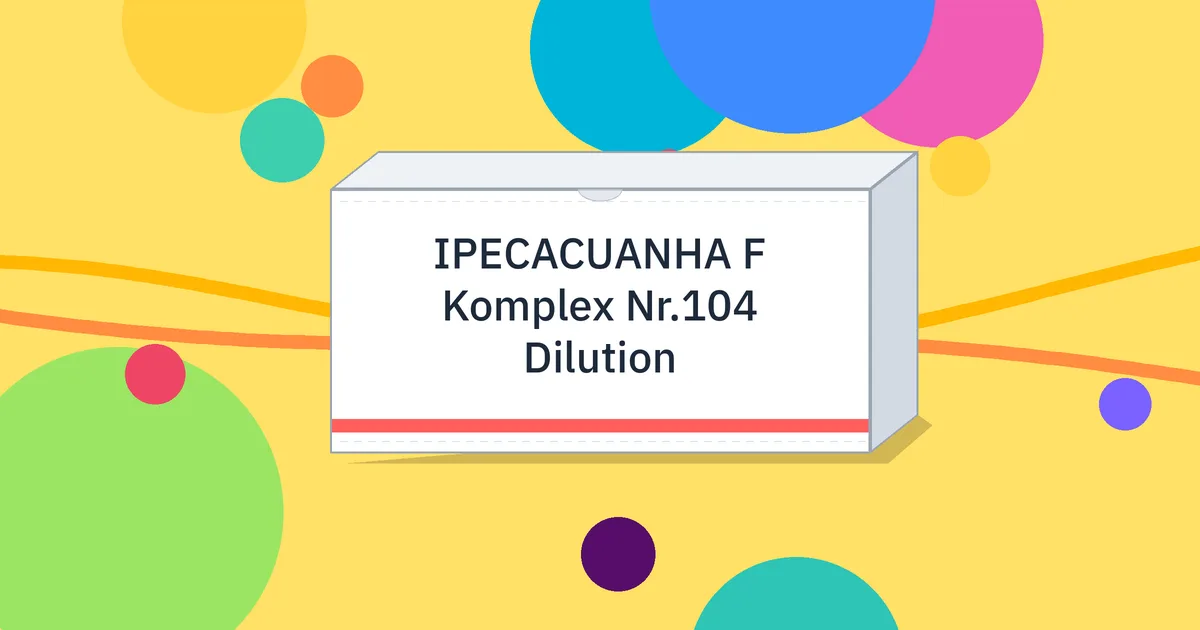 Symbolbild: Packung mit der Aufschrift IPECACUANHA F Komplex Nr.104 Dilution (PZN 04484584) – Verfügbarkeit und Bezug in Apotheken in Frankfurt am Main