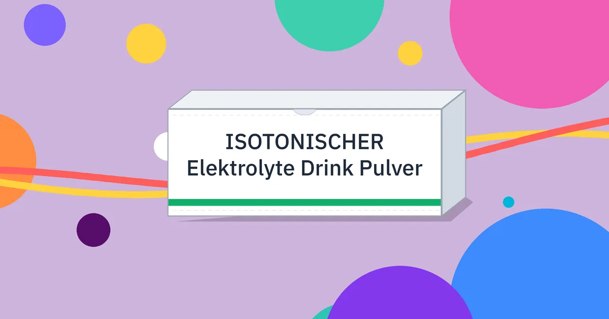 Symbolbild: Packung mit der Aufschrift ISOTONISCHER Elektrolyte Drink Pulver (PZN 18709331) – Verfügbarkeit und Bezug in Apotheken in Frankfurt am Main