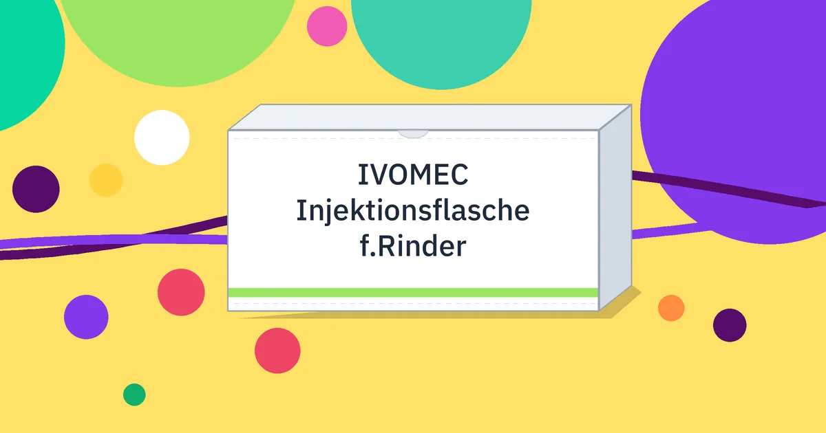 Symbolbild: Packung mit der Aufschrift IVOMEC Injektionsflasche f.Rinder (PZN 02777974) – Verfügbarkeit und Bezug in Apotheken in Frankfurt am Main