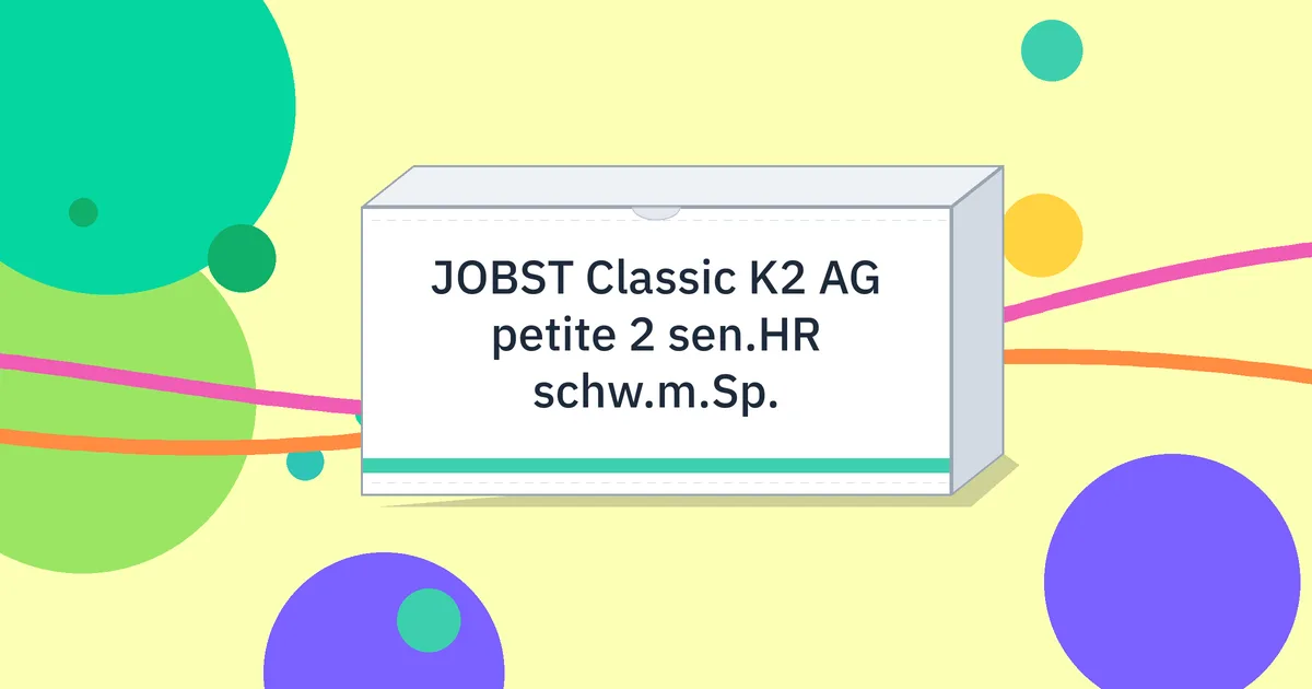 Symbolbild: Packung mit der Aufschrift JOBST Classic K2 AG petite 2 sen.HR schw.m.Sp. (PZN 17961614) – Verfügbarkeit und Bezug in Apotheken in Frankfurt am Main