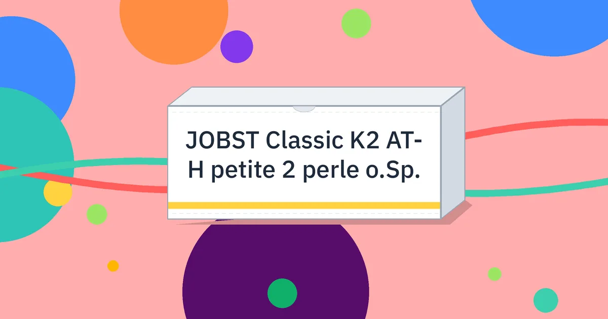 Symbolbild: Packung mit der Aufschrift JOBST Classic K2 AT-H petite 2 perle o.Sp. (PZN 13159920) – Verfügbarkeit und Bezug in Apotheken in Frankfurt am Main