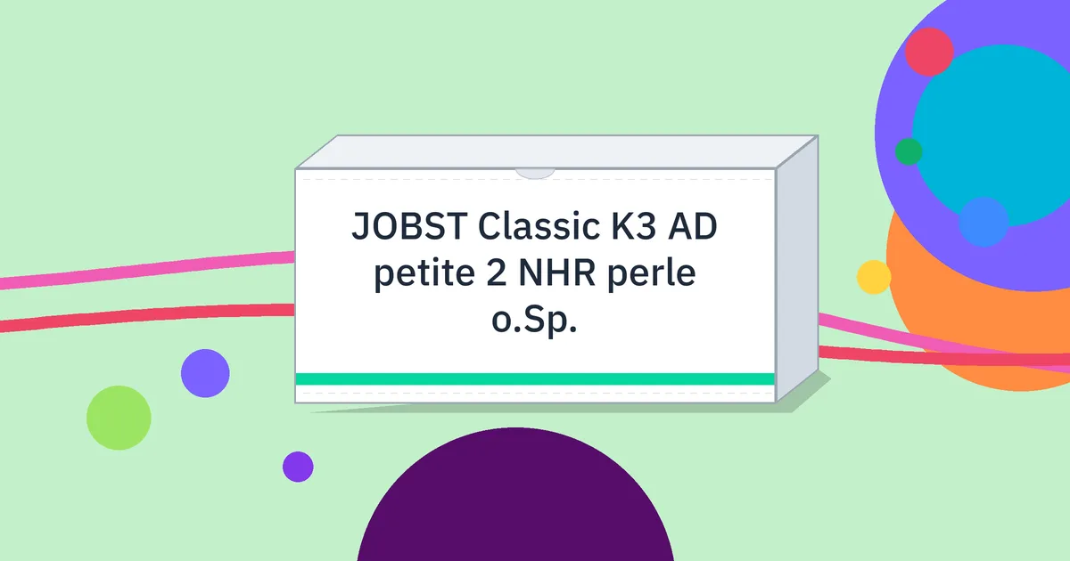 Symbolbild: Packung mit der Aufschrift JOBST Classic K3 AD petite 2 NHR perle o.Sp. (PZN 13070249) – Verfügbarkeit und Bezug in Apotheken in Frankfurt am Main
