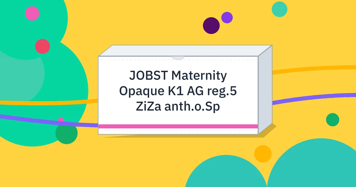 Symbolbild: Packung mit der Aufschrift JOBST Maternity Opaque K1 AG reg.5 ZiZa anth.o.Sp (PZN 15854618) – Verfügbarkeit und Bezug in Apotheken in Frankfurt am Main