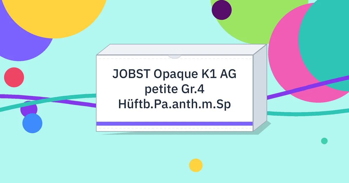 Symbolbild: Packung mit der Aufschrift JOBST Opaque K1 AG petite Gr.4 Hüftb.Pa.anth.m.Sp (PZN 16273220) – Verfügbarkeit und Bezug in Apotheken in Frankfurt am Main