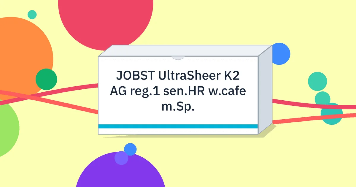Symbolbild: Packung mit der Aufschrift JOBST UltraSheer K2 AG reg.1 sen.HR w.cafe m.Sp. (PZN 13144918) – Verfügbarkeit und Bezug in Apotheken in Frankfurt am Main