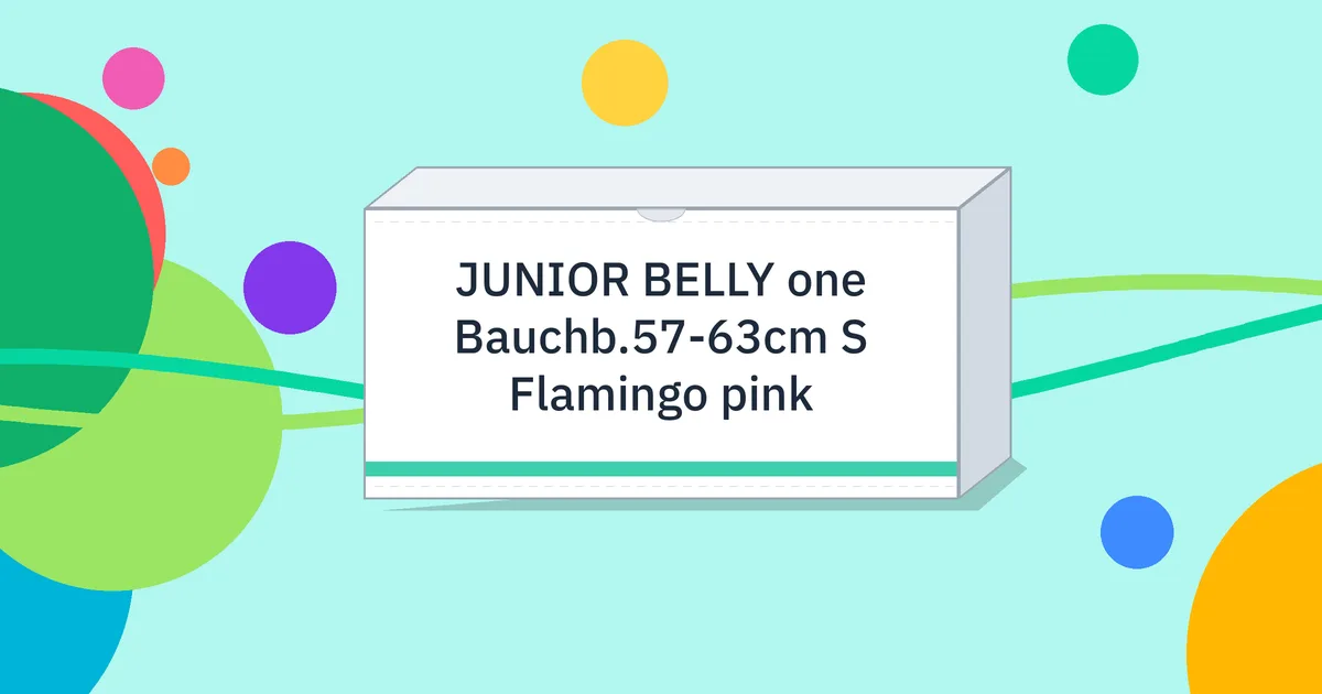 Symbolbild: Packung mit der Aufschrift JUNIOR BELLY one Bauchb.57-63cm S Flamingo pink (PZN 13247794) – Verfügbarkeit und Bezug in Apotheken in Frankfurt am Main