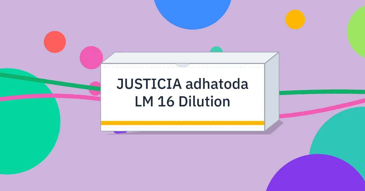 Symbolbild: Packung mit der Aufschrift JUSTICIA adhatoda LM 16 Dilution (PZN 13565608) – Verfügbarkeit und Bezug in Apotheken in Frankfurt am Main