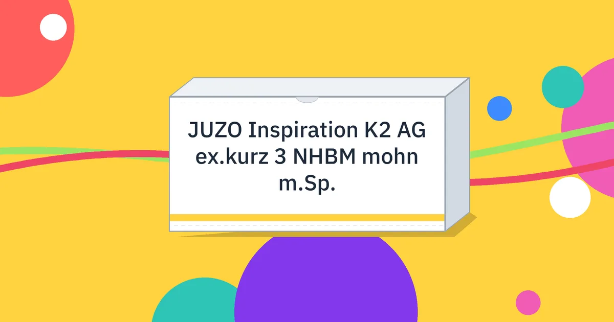 Symbolbild: Packung mit der Aufschrift JUZO Inspiration K2 AG ex.kurz 3 NHBM mohn m.Sp. (PZN 14924759) – Verfügbarkeit und Bezug in Apotheken in Frankfurt am Main