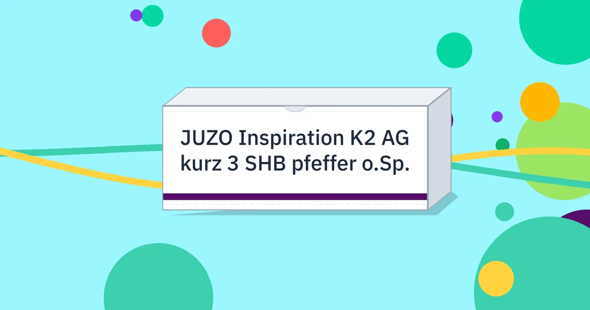 Symbolbild: Packung mit der Aufschrift JUZO Inspiration K2 AG kurz 3 SHB pfeffer o.Sp. (PZN 14948636) – Verfügbarkeit und Bezug in Apotheken in Frankfurt am Main