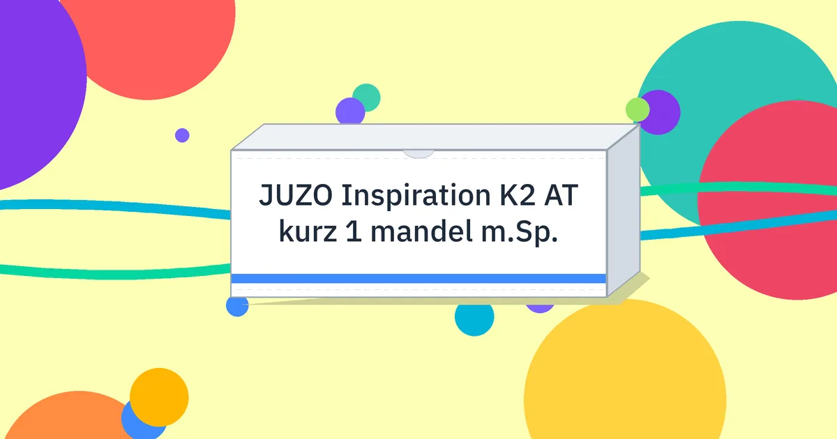 Symbolbild: Packung mit der Aufschrift JUZO Inspiration K2 AT kurz 1 mandel m.Sp. (PZN 14930694) – Verfügbarkeit und Bezug in Apotheken in Frankfurt am Main