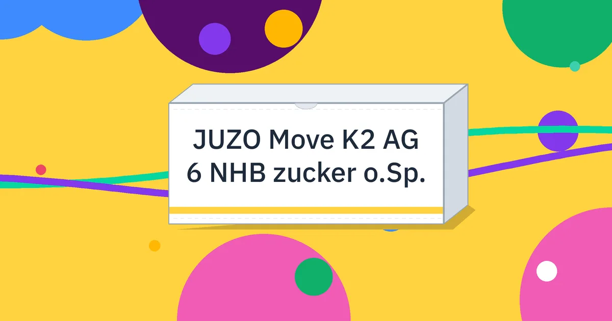 Symbolbild: Packung mit der Aufschrift JUZO Move K2 AG 6 NHB zucker o.Sp. (PZN 18525677) – Verfügbarkeit und Bezug in Apotheken in Frankfurt am Main