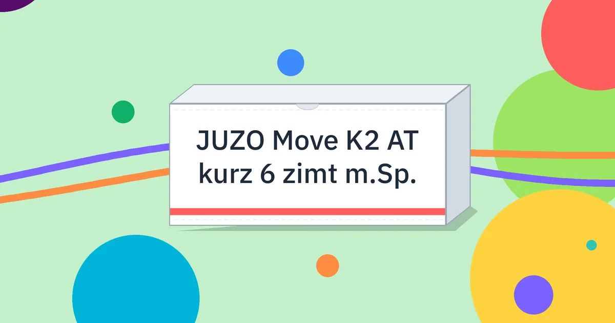 Symbolbild: Packung mit der Aufschrift JUZO Move K2 AT kurz 6 zimt m.Sp. (PZN 20673793) – Verfügbarkeit und Bezug in Apotheken in Frankfurt am Main