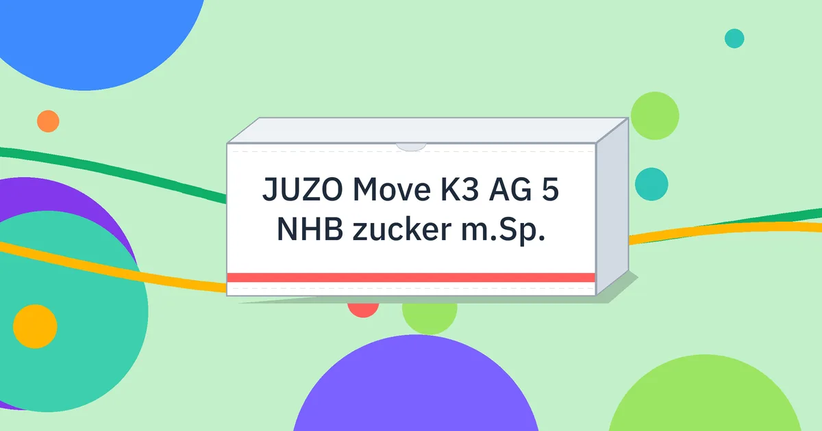 Symbolbild: Packung mit der Aufschrift JUZO Move K3 AG 5 NHB zucker m.Sp. (PZN 18575155) – Verfügbarkeit und Bezug in Apotheken in Frankfurt am Main