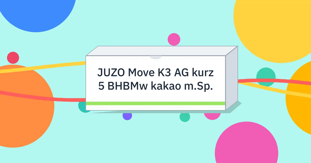 Symbolbild: Packung mit der Aufschrift JUZO Move K3 AG kurz 5 BHBMw kakao m.Sp. (PZN 18592231) – Verfügbarkeit und Bezug in Apotheken in Frankfurt am Main