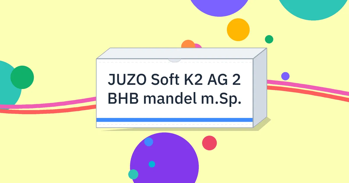Symbolbild: Packung mit der Aufschrift JUZO Soft K2 AG 2 BHB mandel m.Sp. (PZN 14824992) – Verfügbarkeit und Bezug in Apotheken in Frankfurt am Main