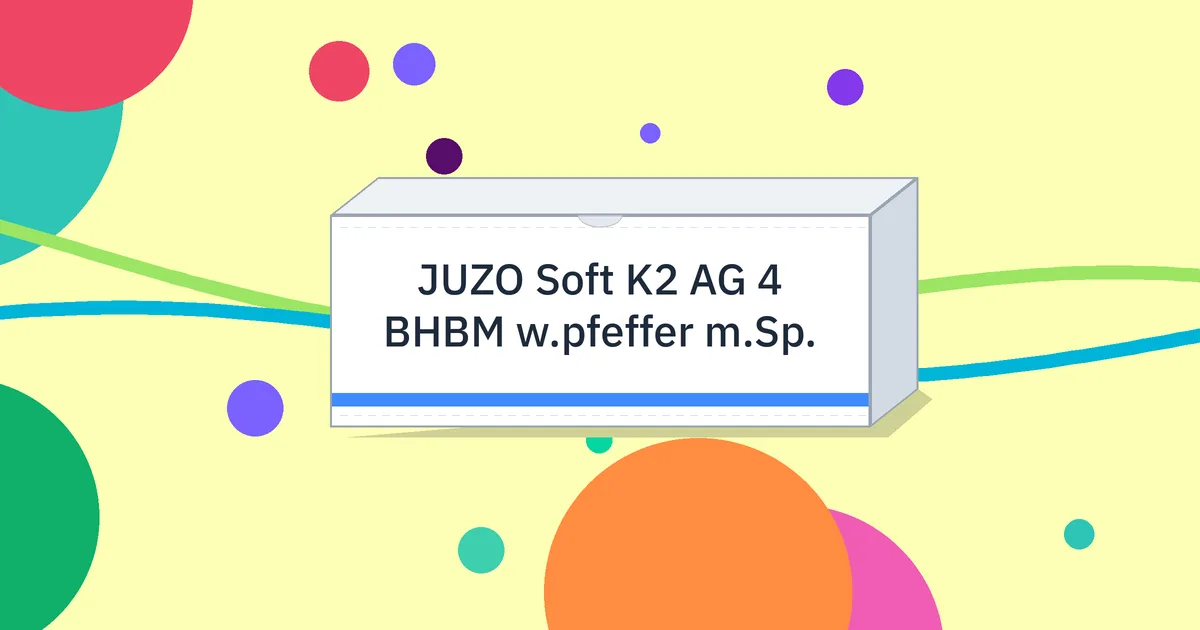 Symbolbild: Packung mit der Aufschrift JUZO Soft K2 AG 4 BHBM w.pfeffer m.Sp. (PZN 14866677) – Verfügbarkeit und Bezug in Apotheken in Frankfurt am Main