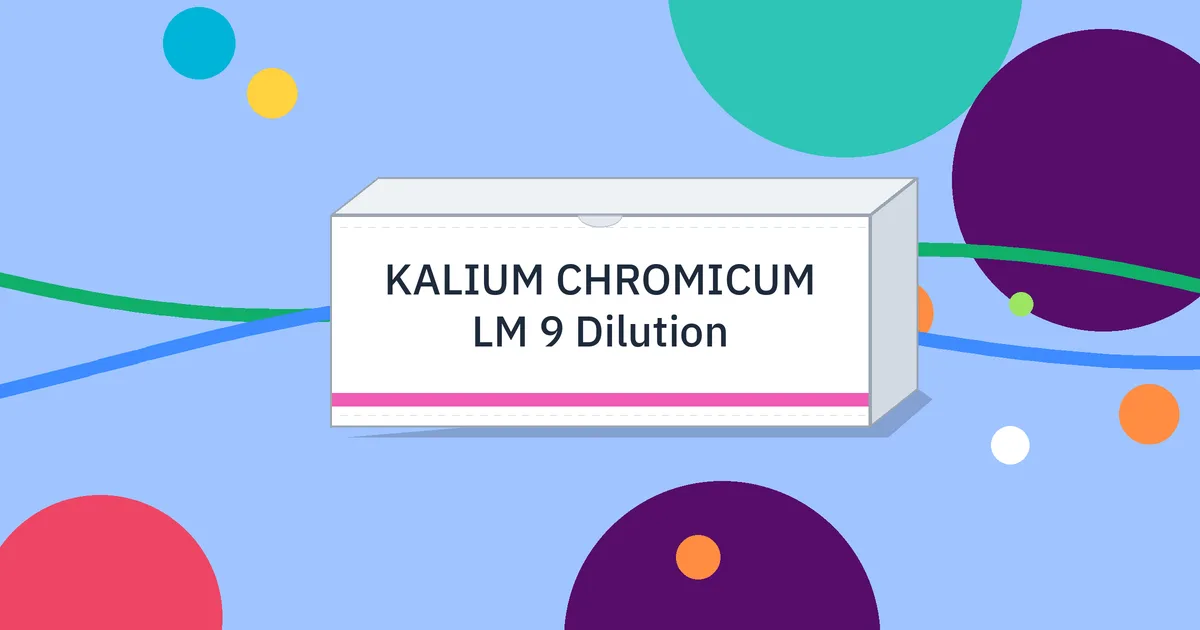 Symbolbild: Packung mit der Aufschrift KALIUM CHROMICUM LM 9 Dilution (PZN 12919174) – Verfügbarkeit und Bezug in Apotheken in Frankfurt am Main