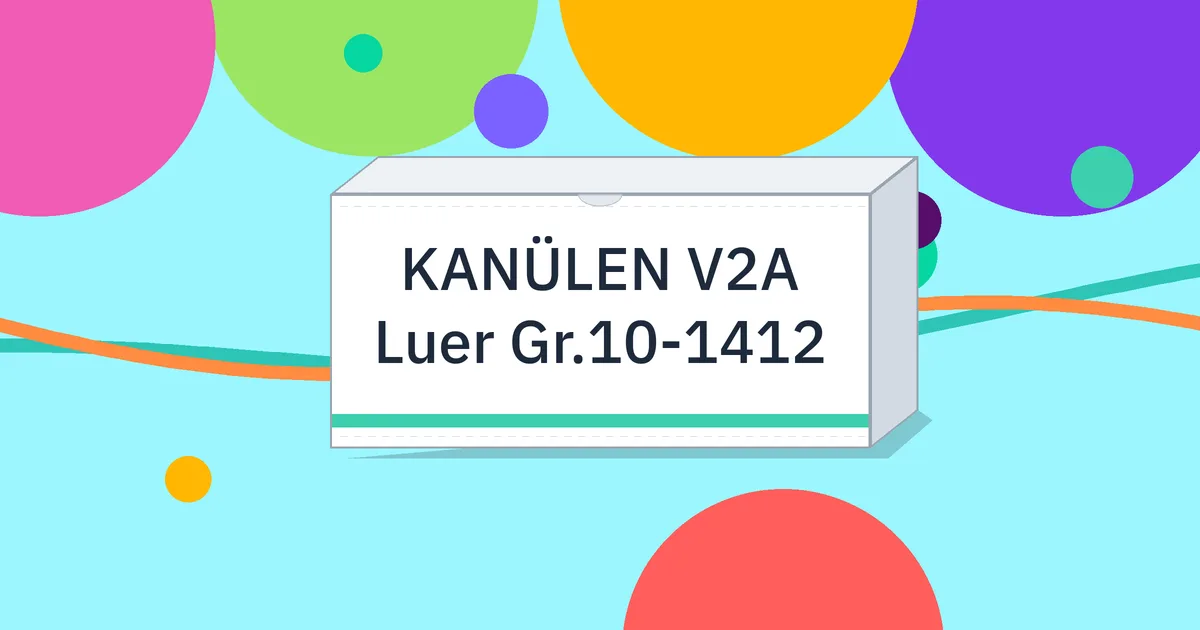 Symbolbild: Packung mit der Aufschrift KANÜLEN V2A Luer Gr.10-1412 (PZN 02439800) – Verfügbarkeit und Bezug in Apotheken in Frankfurt am Main