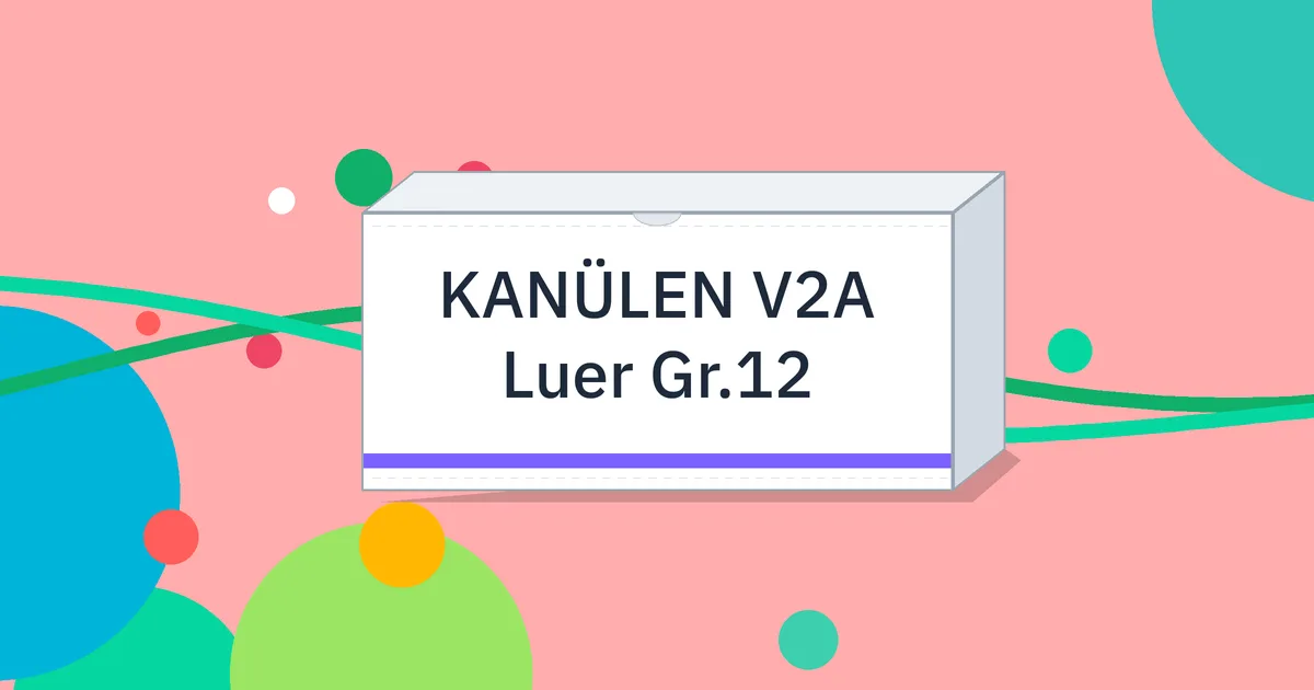 Symbolbild: Packung mit der Aufschrift KANÜLEN V2A Luer Gr.12 (PZN 02439510) – Verfügbarkeit und Bezug in Apotheken in Frankfurt am Main