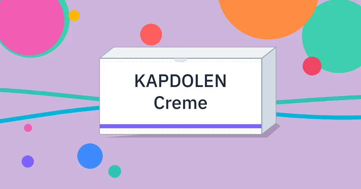 Symbolbild: Packung mit der Aufschrift KAPDOLEN Creme (PZN 14403345) – Verfügbarkeit und Bezug in Apotheken in Frankfurt am Main