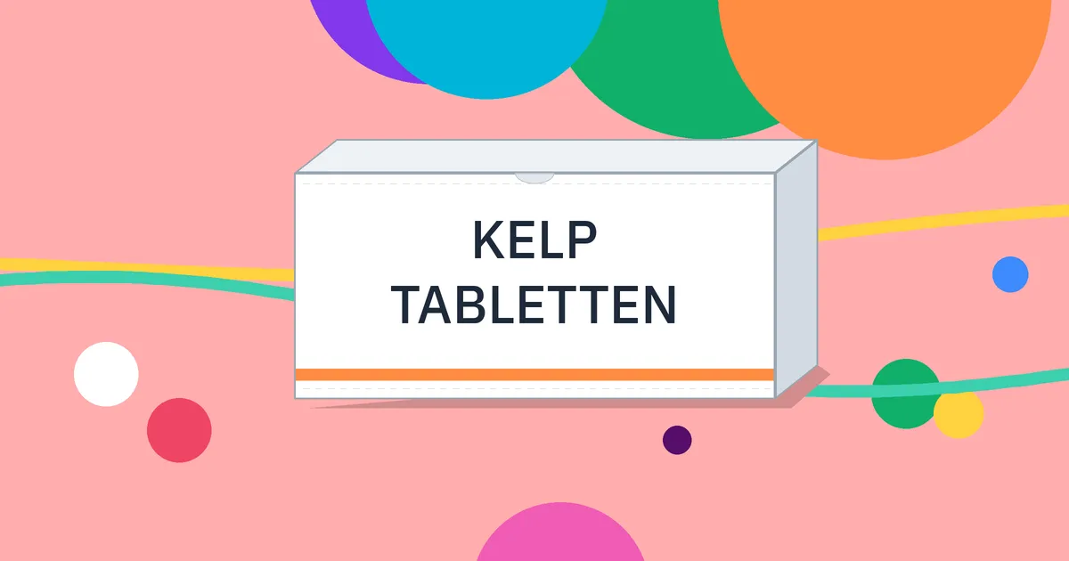 Symbolbild: Packung mit der Aufschrift KELP TABLETTEN (PZN 20575085) – Verfügbarkeit und Bezug in Apotheken in Frankfurt am Main