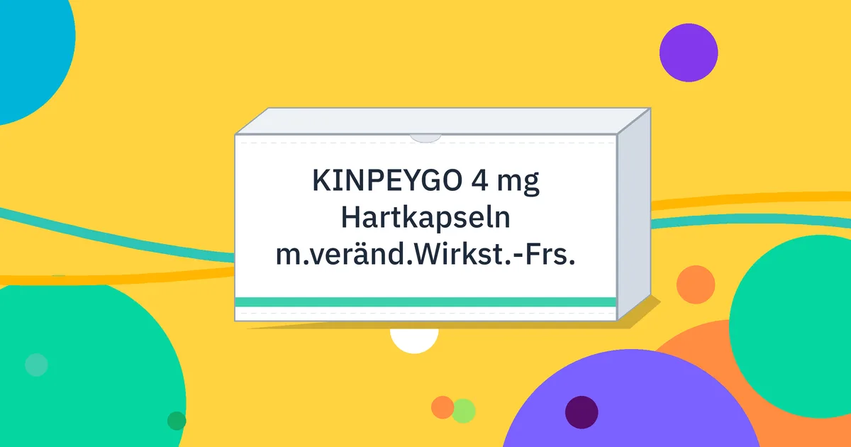 Symbolbild: Packung mit der Aufschrift KINPEYGO 4 mg Hartkapseln m.veränd.Wirkst.-Frs. (PZN 20227450) – Verfügbarkeit und Bezug in Apotheken in Frankfurt am Main