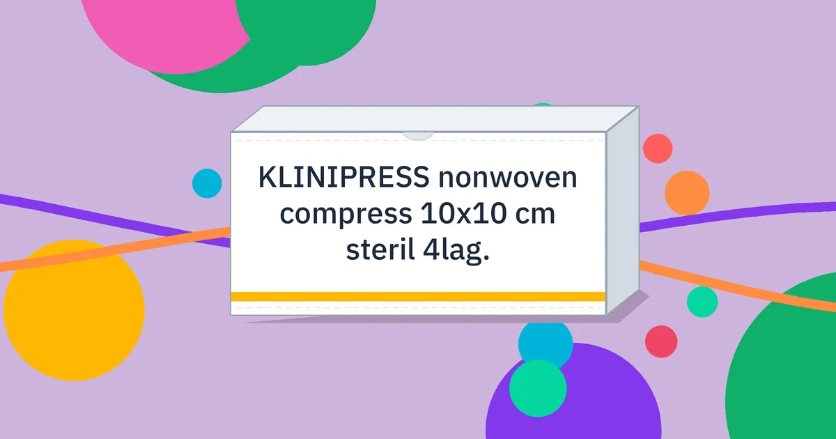 Symbolbild: Packung mit der Aufschrift KLINIPRESS nonwoven compress 10x10 cm steril 4lag. (PZN 13242348) – Verfügbarkeit und Bezug in Apotheken in Frankfurt am Main