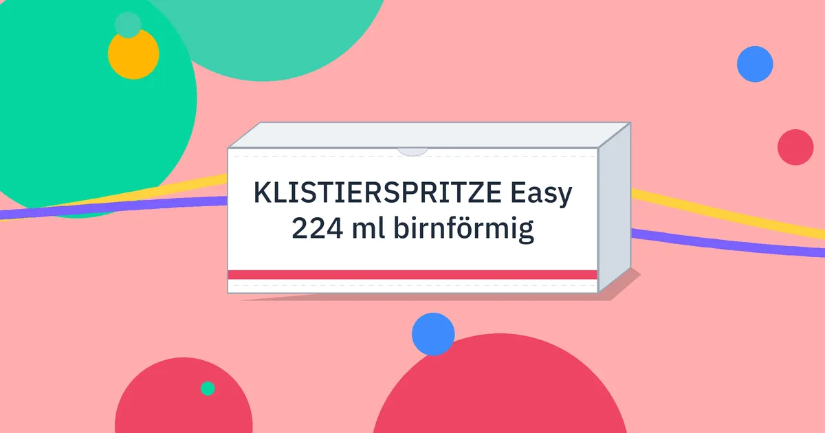 Symbolbild: Packung mit der Aufschrift KLISTIERSPRITZE Easy 224 ml birnförmig (PZN 19101809) – Verfügbarkeit und Bezug in Apotheken in Frankfurt am Main
