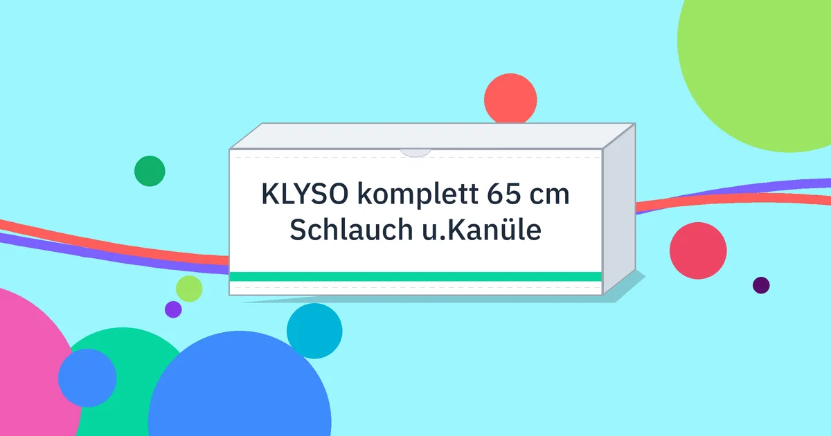 Symbolbild: Packung mit der Aufschrift KLYSO komplett 65 cm Schlauch u.Kanüle (PZN 02819715) – Verfügbarkeit und Bezug in Apotheken in Frankfurt am Main