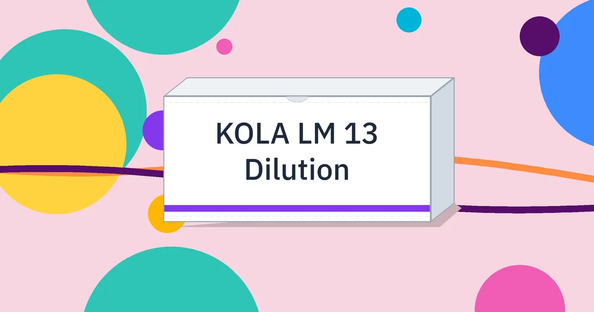 Symbolbild: Packung mit der Aufschrift KOLA LM 13 Dilution (PZN 13519459) – Verfügbarkeit und Bezug in Apotheken in Frankfurt am Main