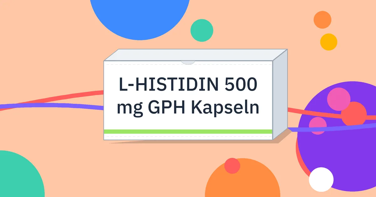 Symbolbild: Packung mit der Aufschrift L-HISTIDIN 500 mg GPH Kapseln (PZN 08403973) – Verfügbarkeit und Bezug in Apotheken in Frankfurt am Main
