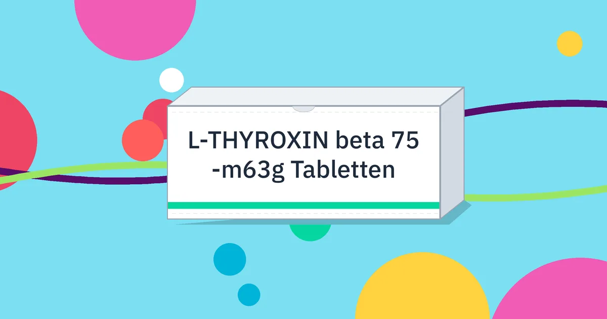 Symbolbild: Packung mit der Aufschrift L-THYROXIN beta 75 -m63g Tabletten (PZN 02134124) – Verfügbarkeit und Bezug in Apotheken in Frankfurt am Main