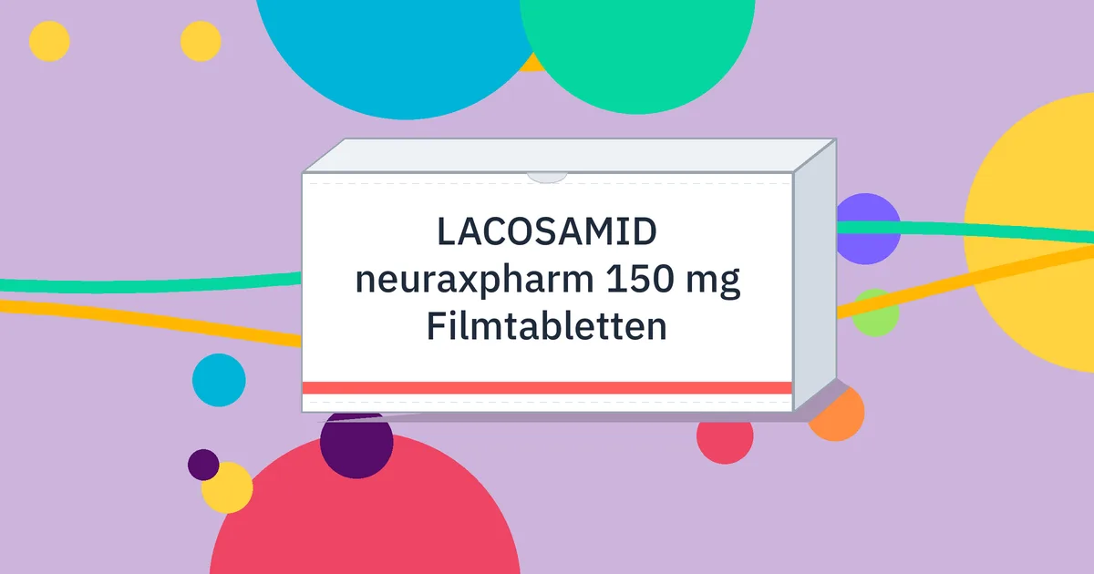Symbolbild: Packung mit der Aufschrift LACOSAMID neuraxpharm 150 mg Filmtabletten (PZN 18085801) – Verfügbarkeit und Bezug in Apotheken in Frankfurt am Main