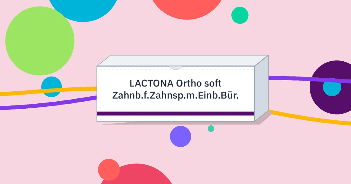 Symbolbild: Packung mit der Aufschrift LACTONA Ortho soft Zahnb.f.Zahnsp.m.Einb.Bür. (PZN 07234505) – Verfügbarkeit und Bezug in Apotheken in Frankfurt am Main
