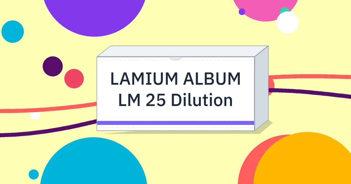 Symbolbild: Packung mit der Aufschrift LAMIUM ALBUM LM 25 Dilution (PZN 13521901) – Verfügbarkeit und Bezug in Apotheken in Frankfurt am Main